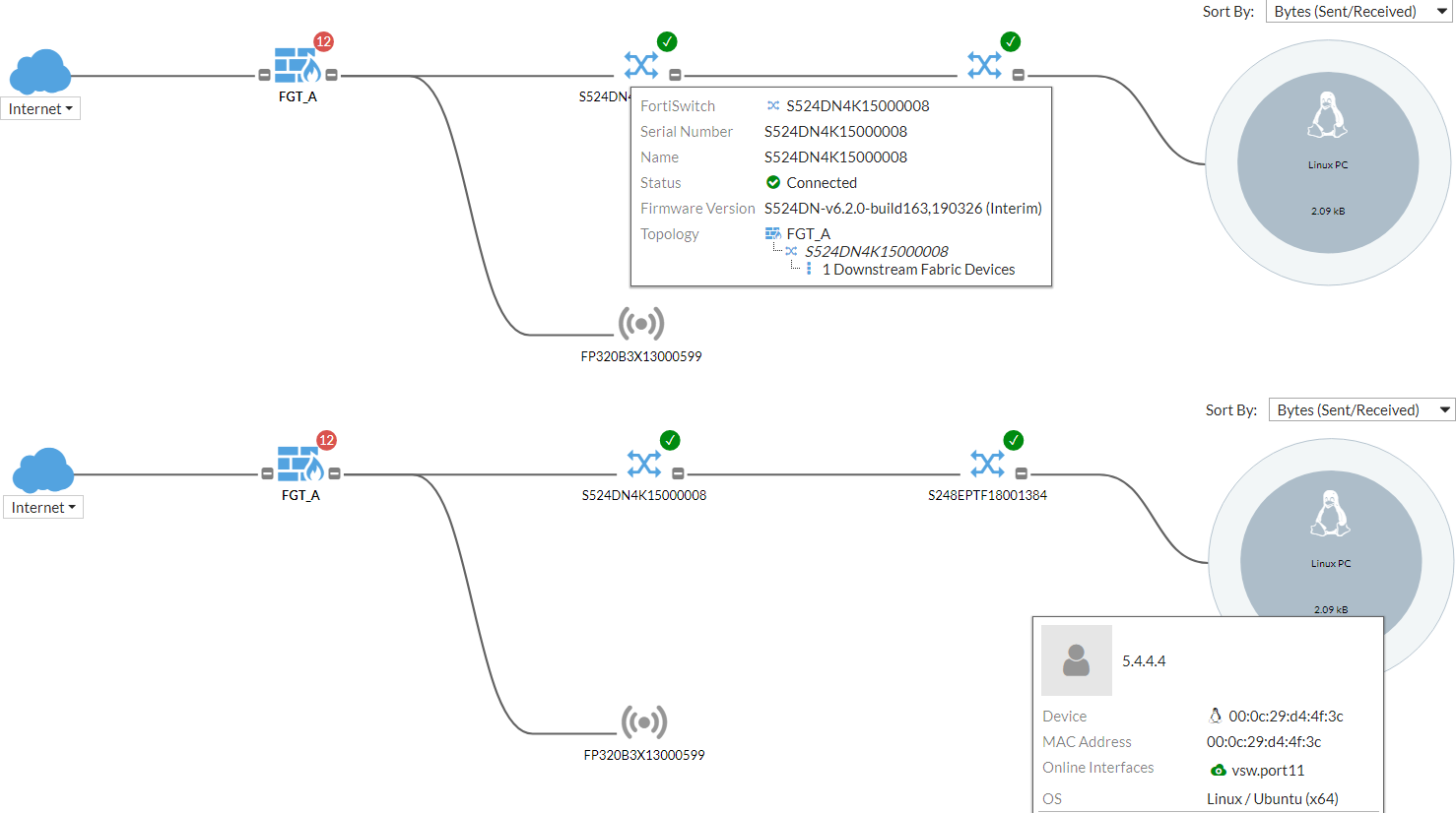 Showing Security Fabric information | FortiSwitch 7.6.3 | Fortinet ...