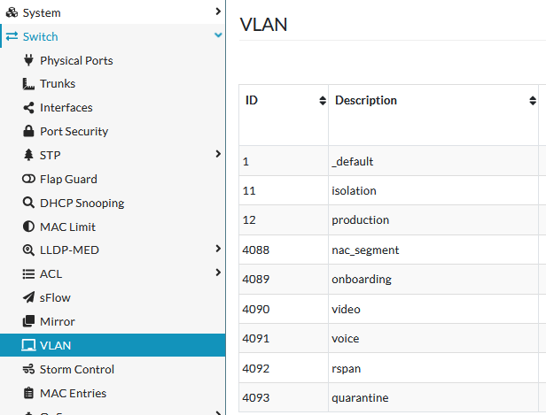 3. Configure VLANs | FortiNAC-F 7.2.0 | Fortinet Document Library