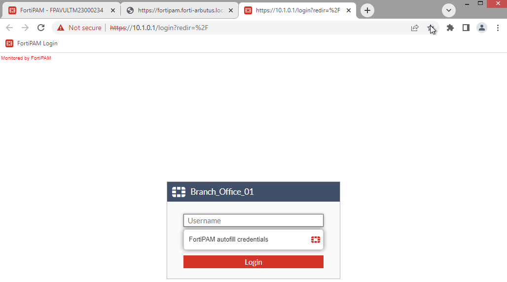 Verifying access for IT administrator user Mark Gilbert | FortiPAM 1.2. ...
