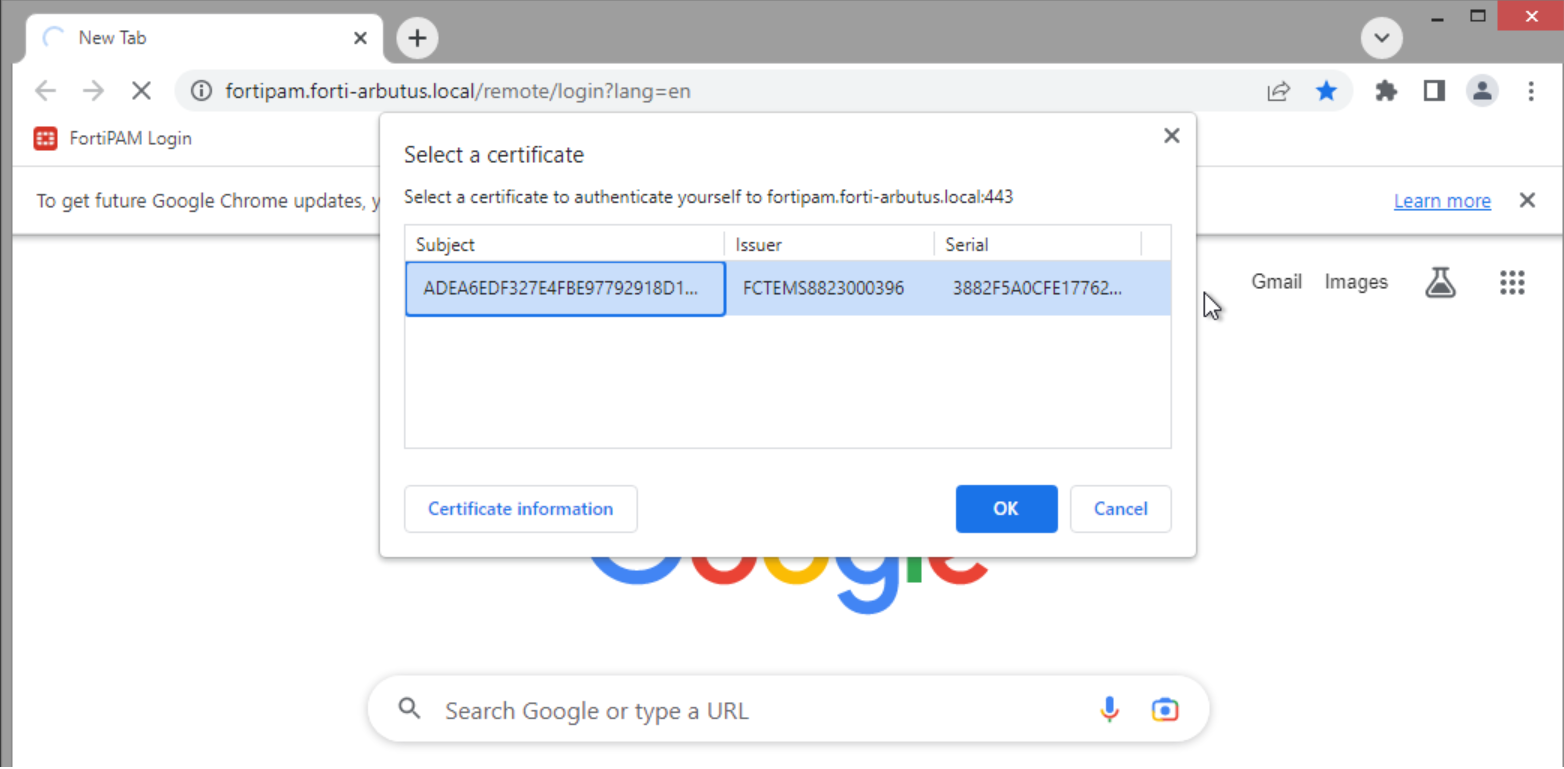 Verifying access for IT administrator user Mark Gilbert | FortiPAM 1.2. ...