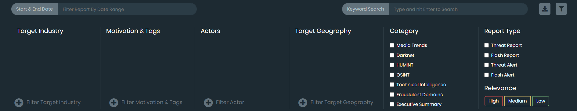 Filtering reports | FortiRecon 23.4.0 | Fortinet Document Library