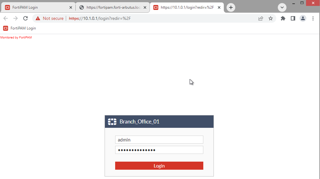 Verifying access for IT administrator user Mark Gilbert | FortiPAM 1.5. ...
