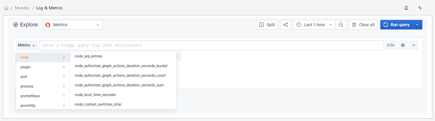 Explore metrics | FortiAnalyzer BigData 7.6.0 | Fortinet Document Library