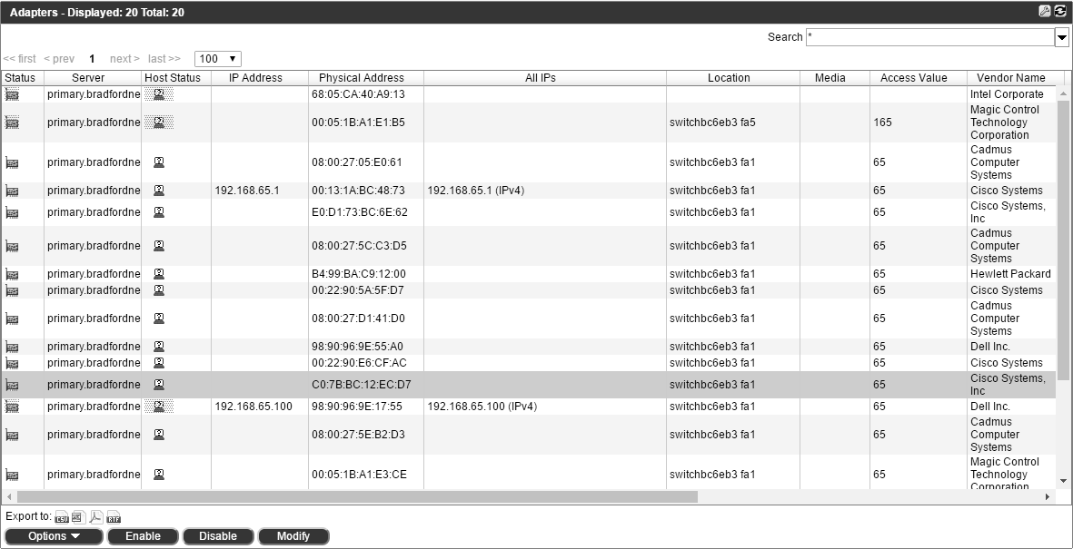 Control Manager | FortiNAC 8.5.0 | Fortinet Documentation Library
