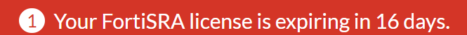 License expiry and renewal | FortiSRA 1.4.1 | Fortinet Document Library