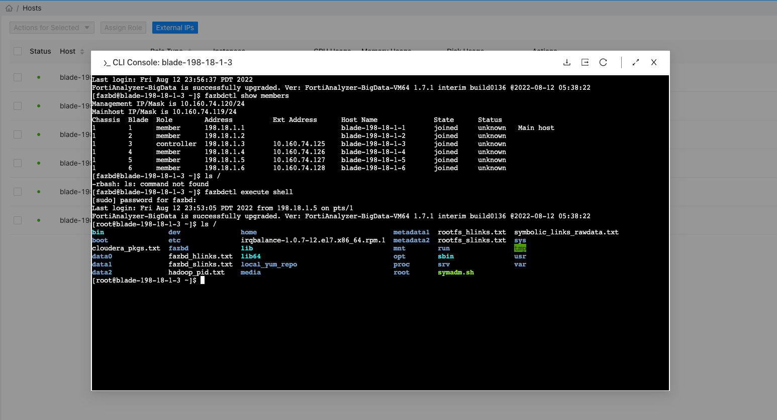 CLI Remote Console | FortiAnalyzer BigData 7.4.1 | Fortinet Document Library