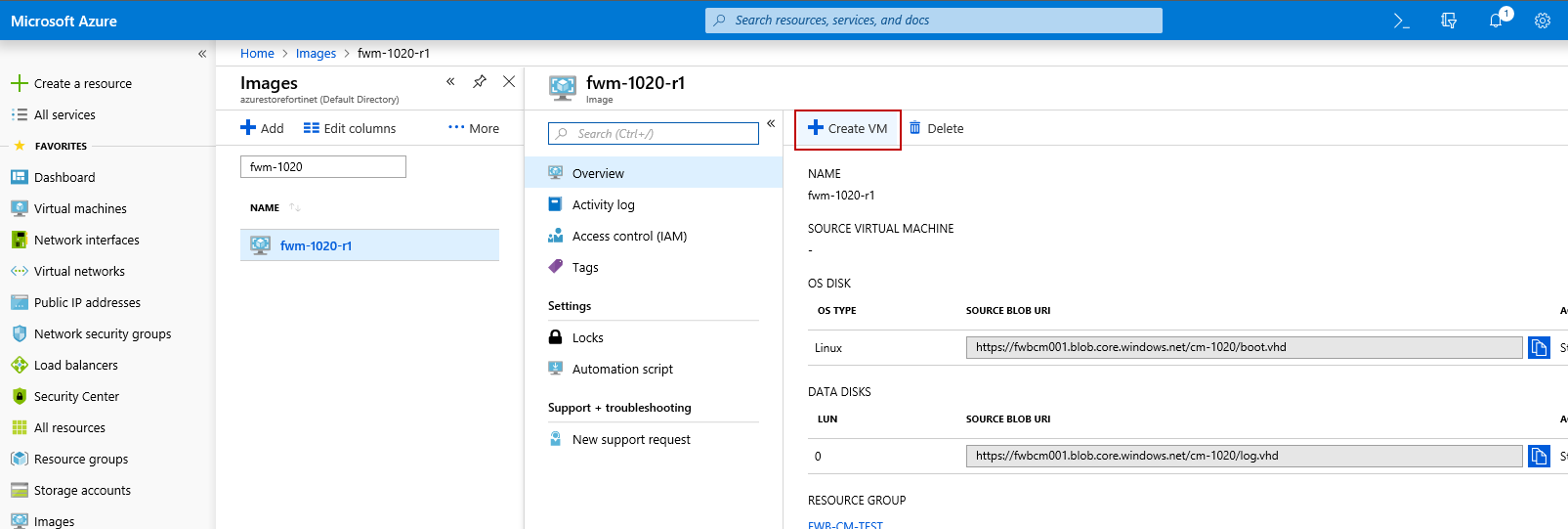 Deploying FortiWeb Manager-VM on Azure | FortiWeb Manager Public Cloud 6.2.3 | Fortinet ...