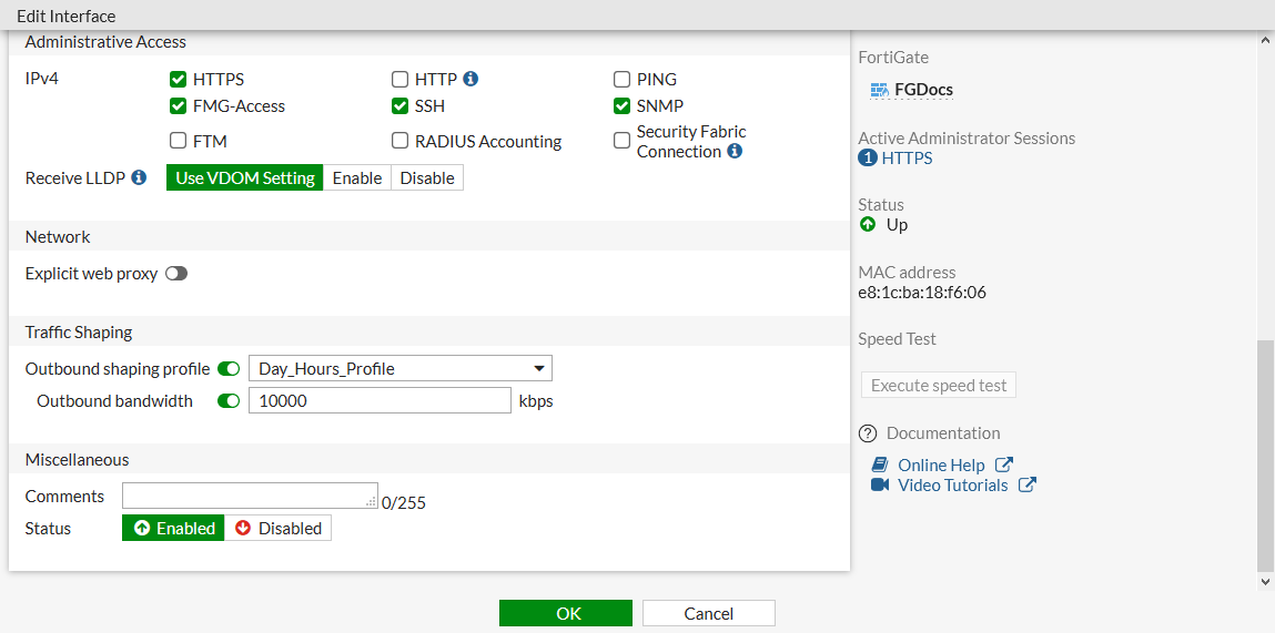 Interface-based traffic shaping profile | FortiGate / FortiOS 6.2.15
