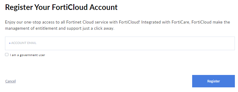 Creating a FortiCloud account | FortiCloud Services 24.2.0 | Fortinet ...