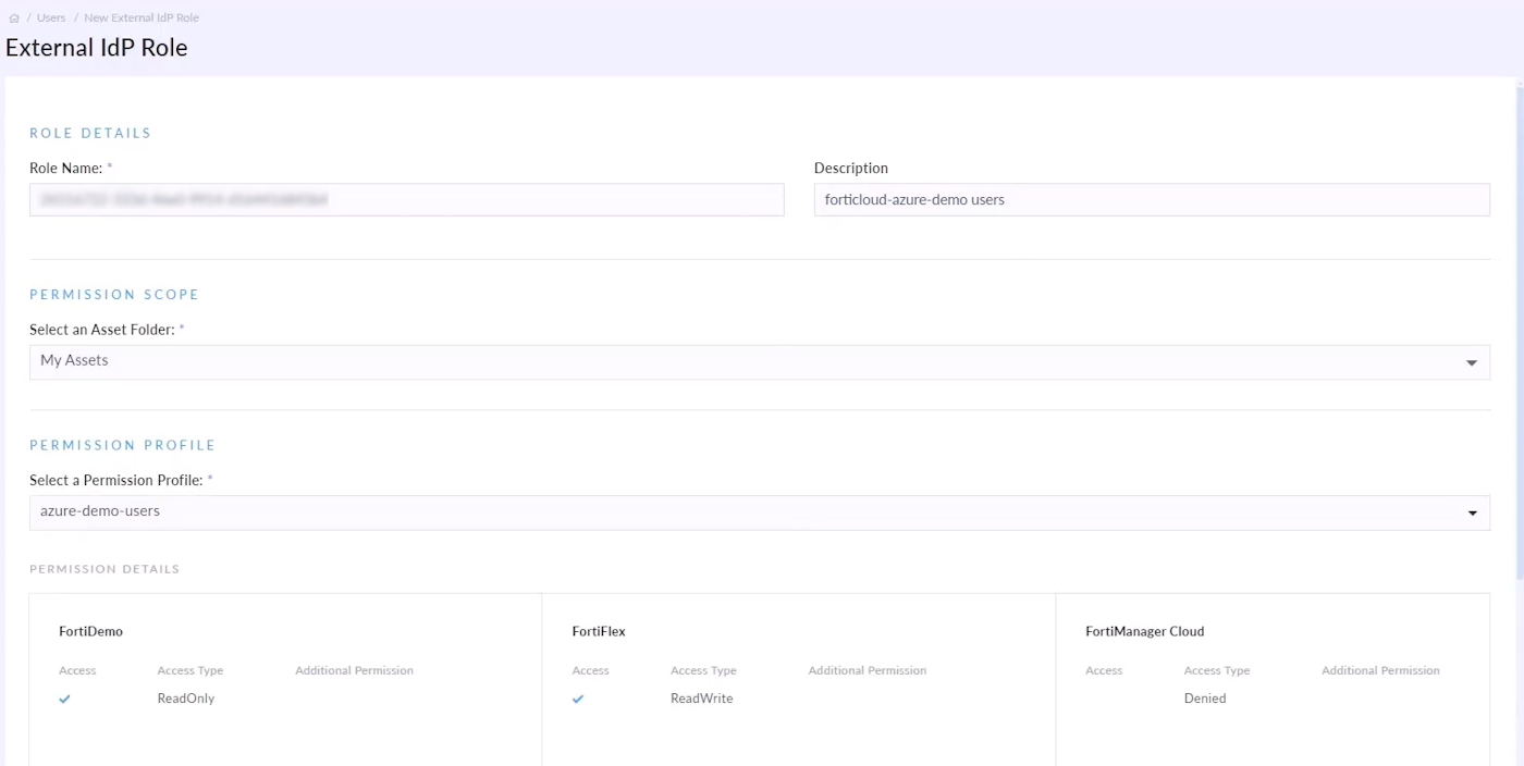 Adding external IdP roles to the application | FortiCloud Services 25.1.0 | Fortinet Document ...