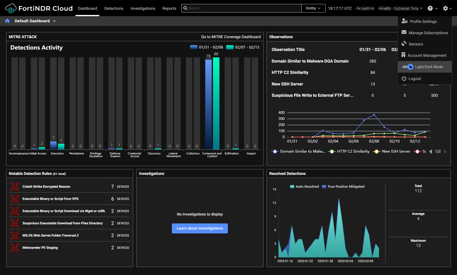 Settings Overview Fortindr Cloud 2023 2 0