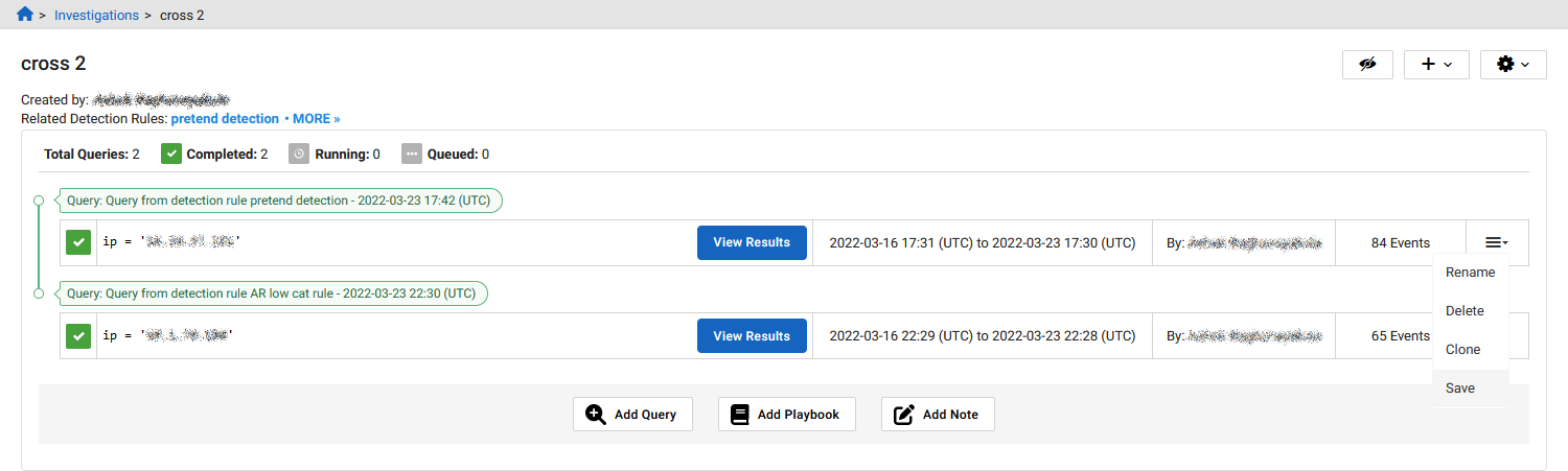 Save queries | FortiNDR Cloud 2023.2.0