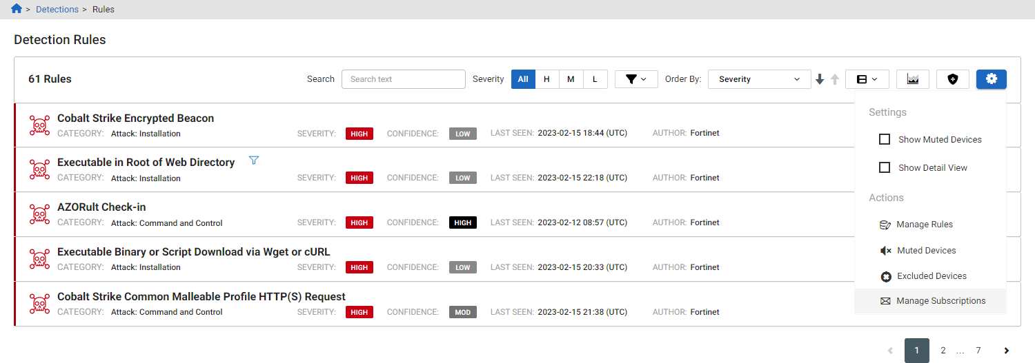 Subscriptions overview | FortiNDR Cloud 2023.2.0