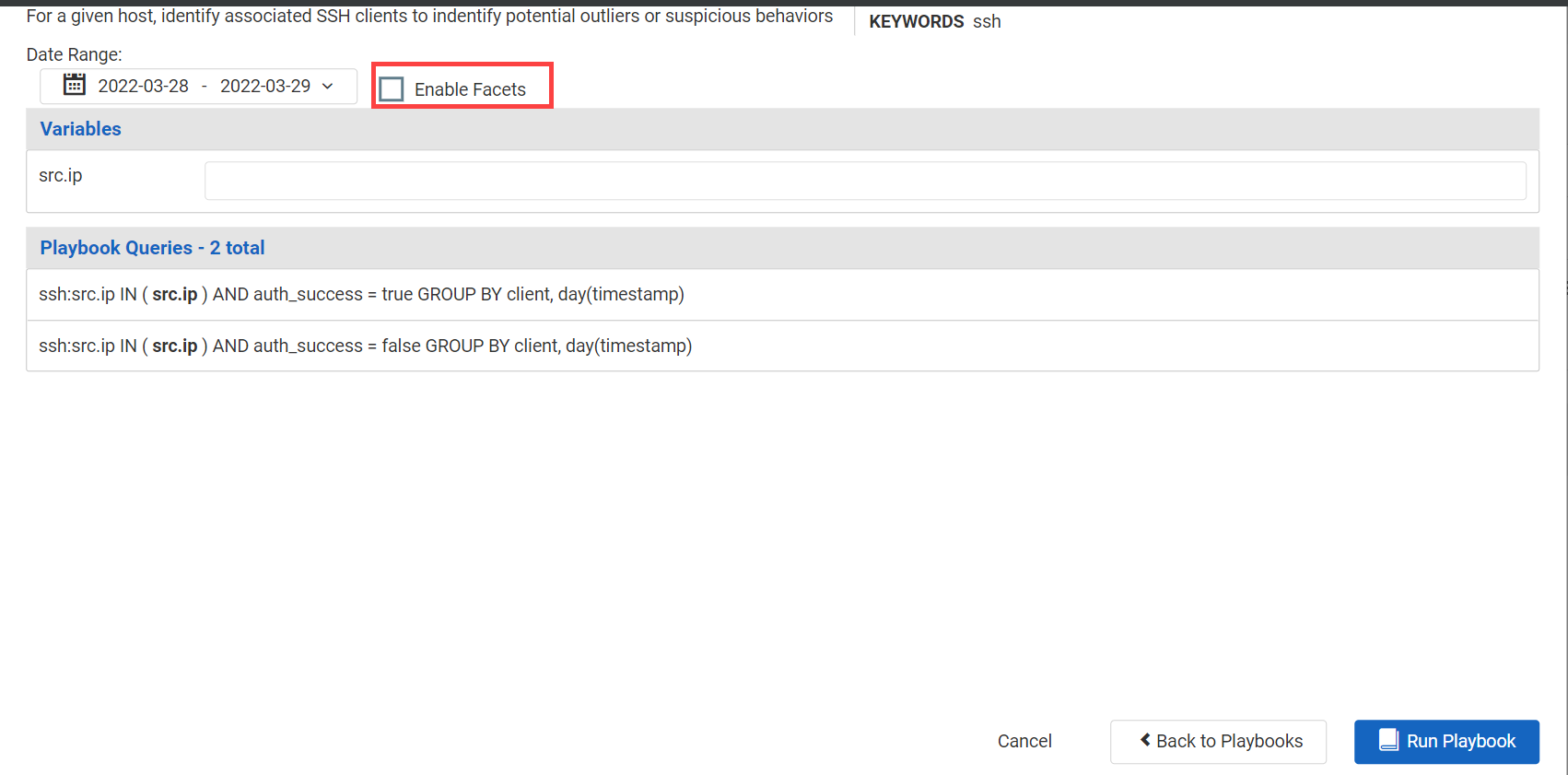 Get faceted results | FortiNDR Cloud 2023.1.1