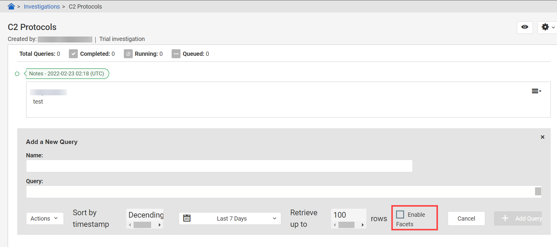 Get faceted results | FortiNDR Cloud 2023.1.1