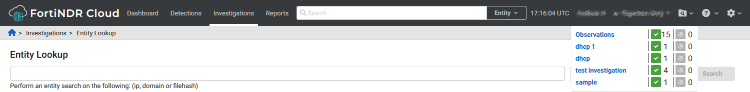 Investigation query notification workflow | FortiNDR Cloud 2023.2.0