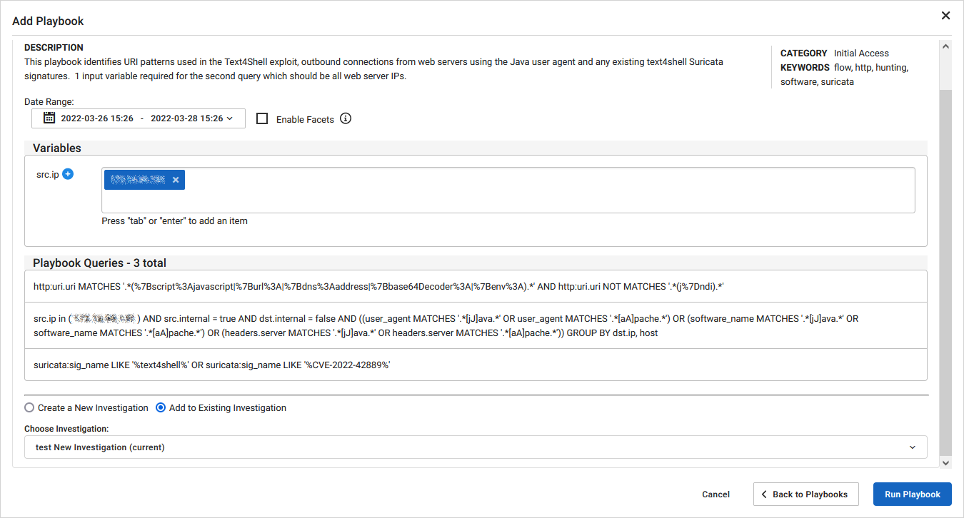 Running a playbook of event records | FortiNDR Cloud 2023.2.0