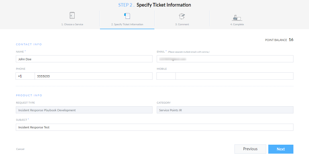 Creating an Incident Response ticket | FortiCloud Services 24.2.0 ...