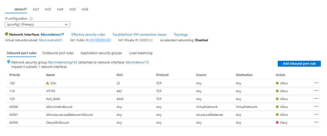 Configuring the deployment network | FortiDeceptor Public Cloud 5.0.0
