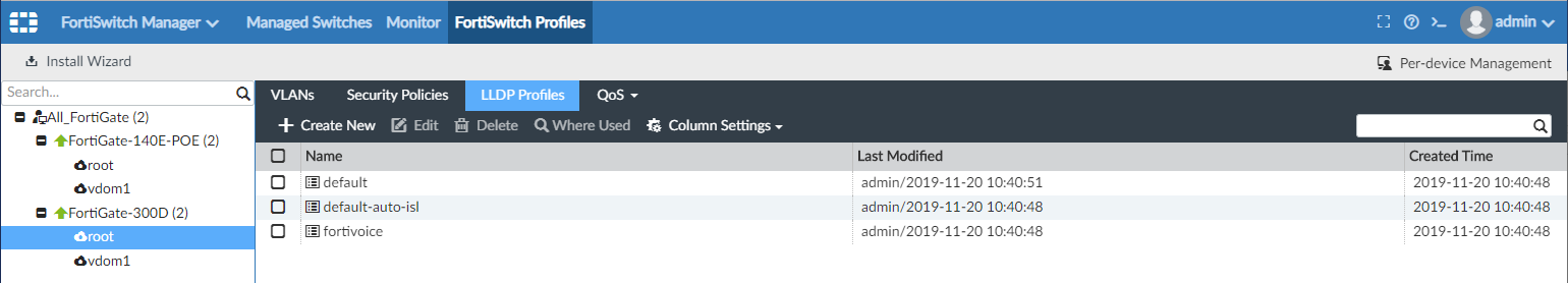 Creating LLDP profiles | FortiManager 6.2.8 | Fortinet Document Library