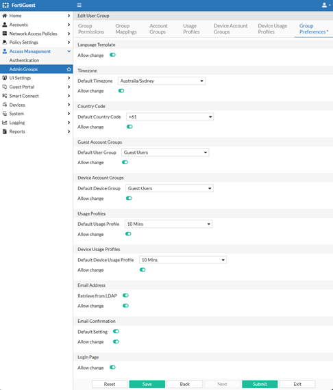 Assigning Account Groups and Usage Profiles | FortiGuest 1.1.0 ...
