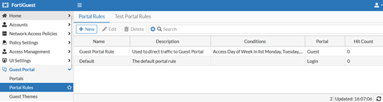Creating Portal Rules | FortiGuest 1.3.1 | Fortinet Document Library
