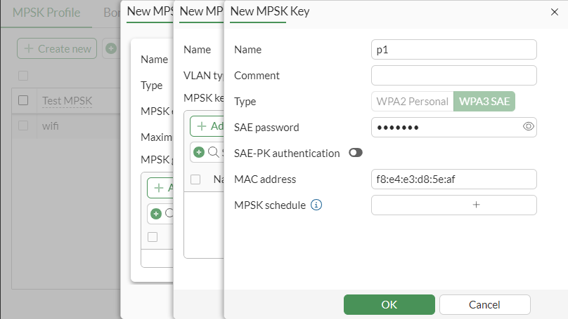 MPSK profiles | FortiAP / FortiWiFi 7.6.3 | Fortinet Document Library