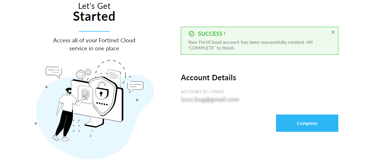 Creating a FortiCloud account | FortiCloud Account Services 23.2.a