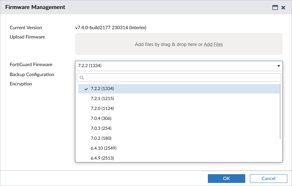 Updating the system firmware | FortiManager 7.6.1 | Fortinet Document ...