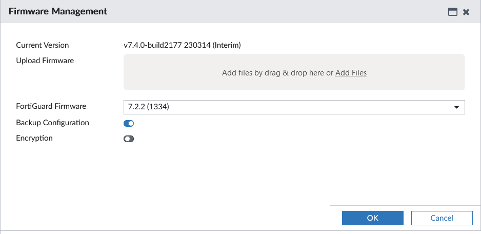 Updating the system firmware | FortiManager 7.6.1 | Fortinet Document ...