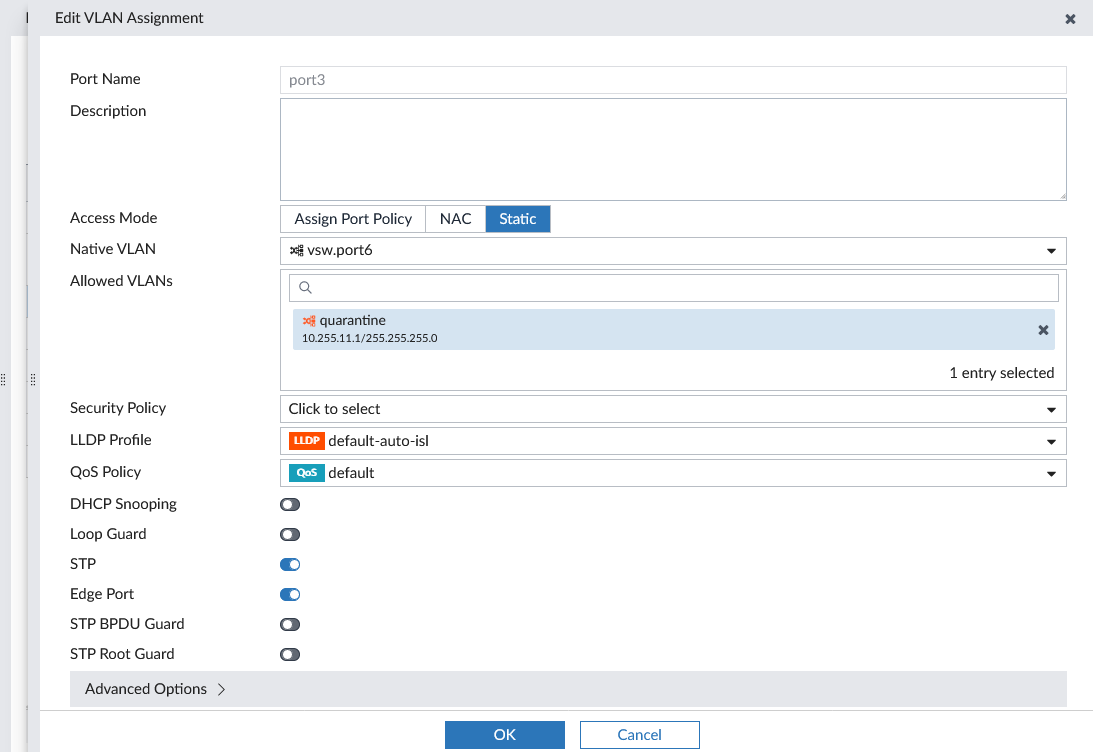 Configuring a port on a single FortiSwitch | FortiManager 7.6.1 ...