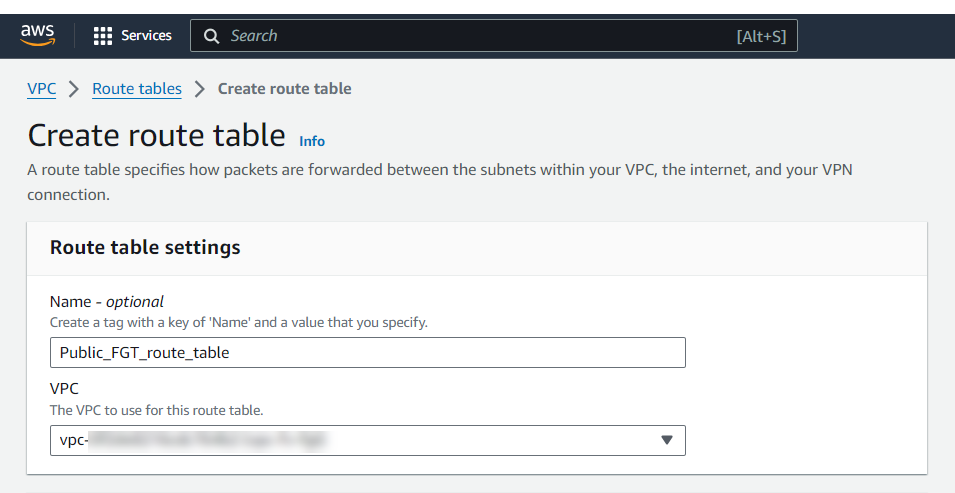 Creating route tables for public and private subnets | FortiVoice Public Cloud | Fortinet ...