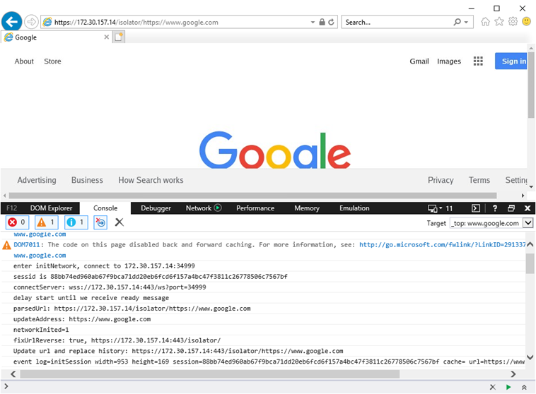 Using IP Forwarding mode with Internet Explorer | FortiIsolator 2.4.3