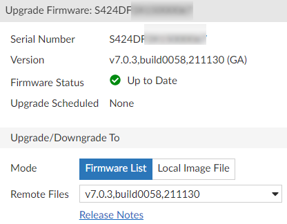 Upgrading the firmware for a FortiSwitch unit | FortiLAN Cloud 23.2.0