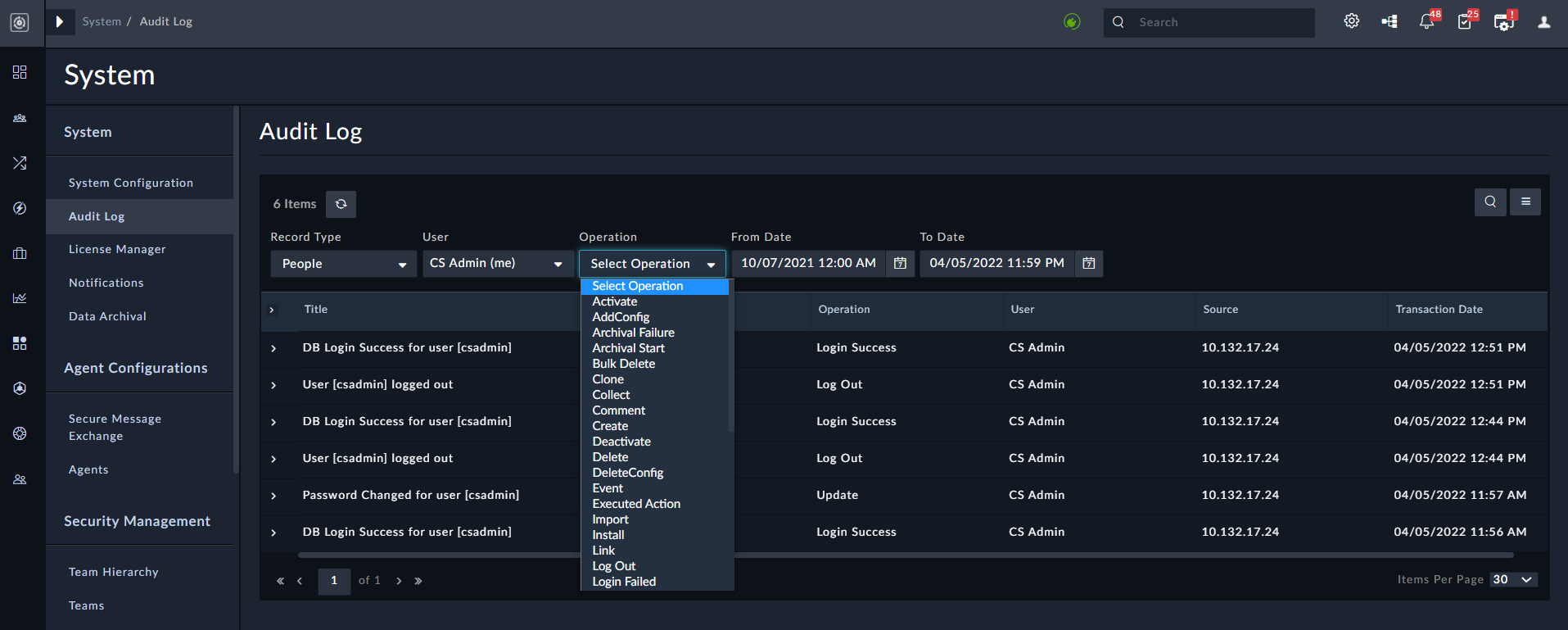 Purging Audit Logs | FortiSOAR 7.2.2 | Fortinet Document Library