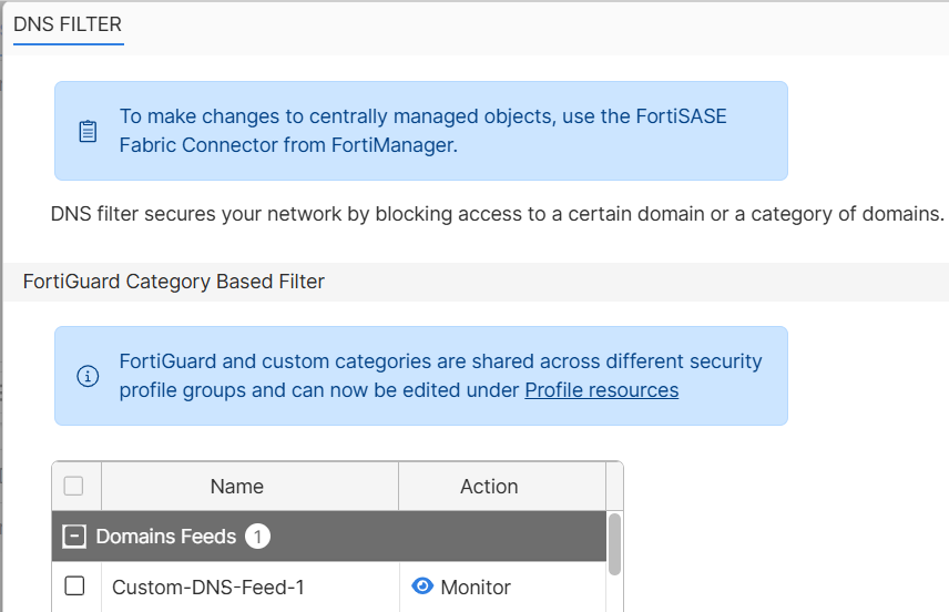 Configuring external feeds with Web Filter and DNS Filter profiles ...