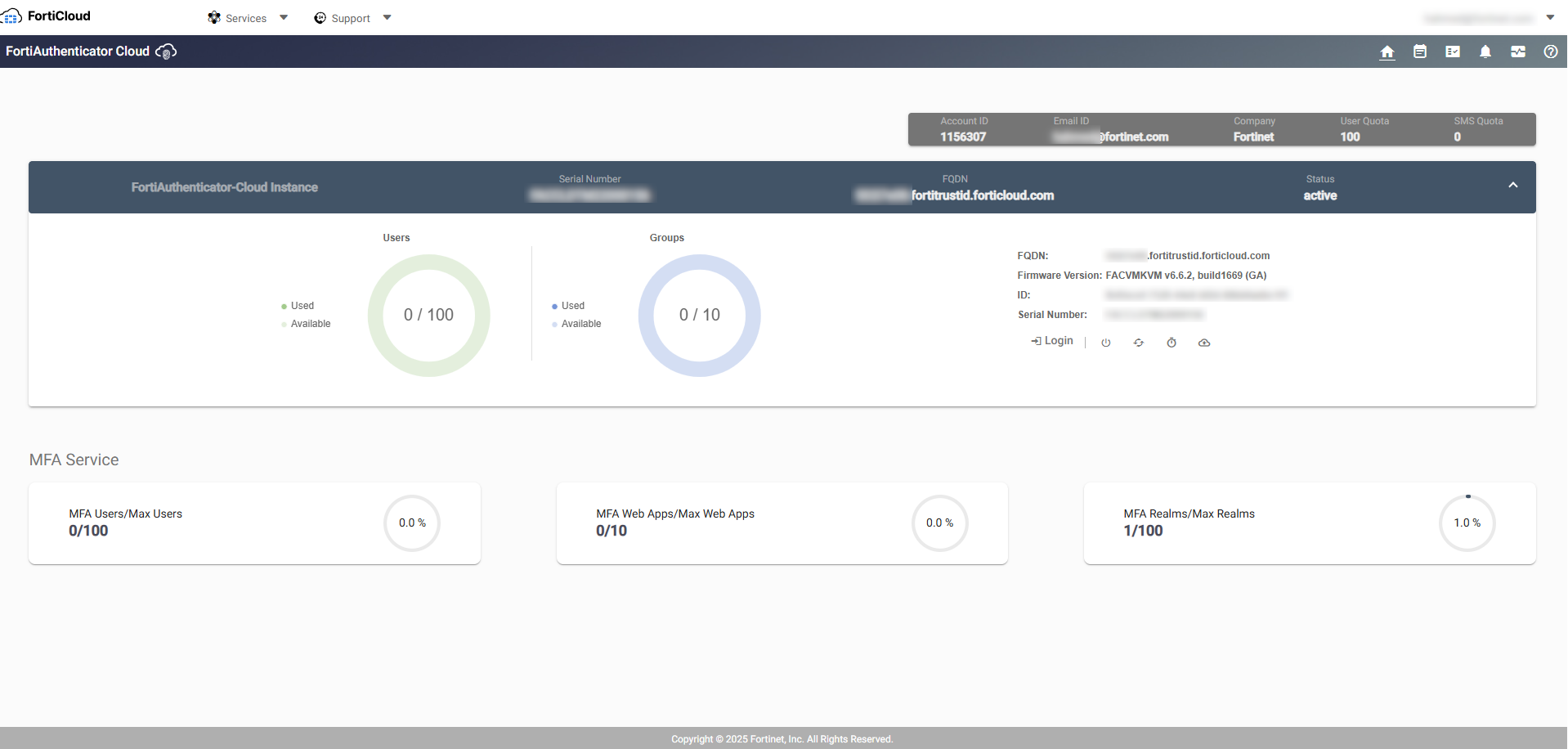 Dashboard | FortiAuthenticator Cloud | Fortinet Document Library