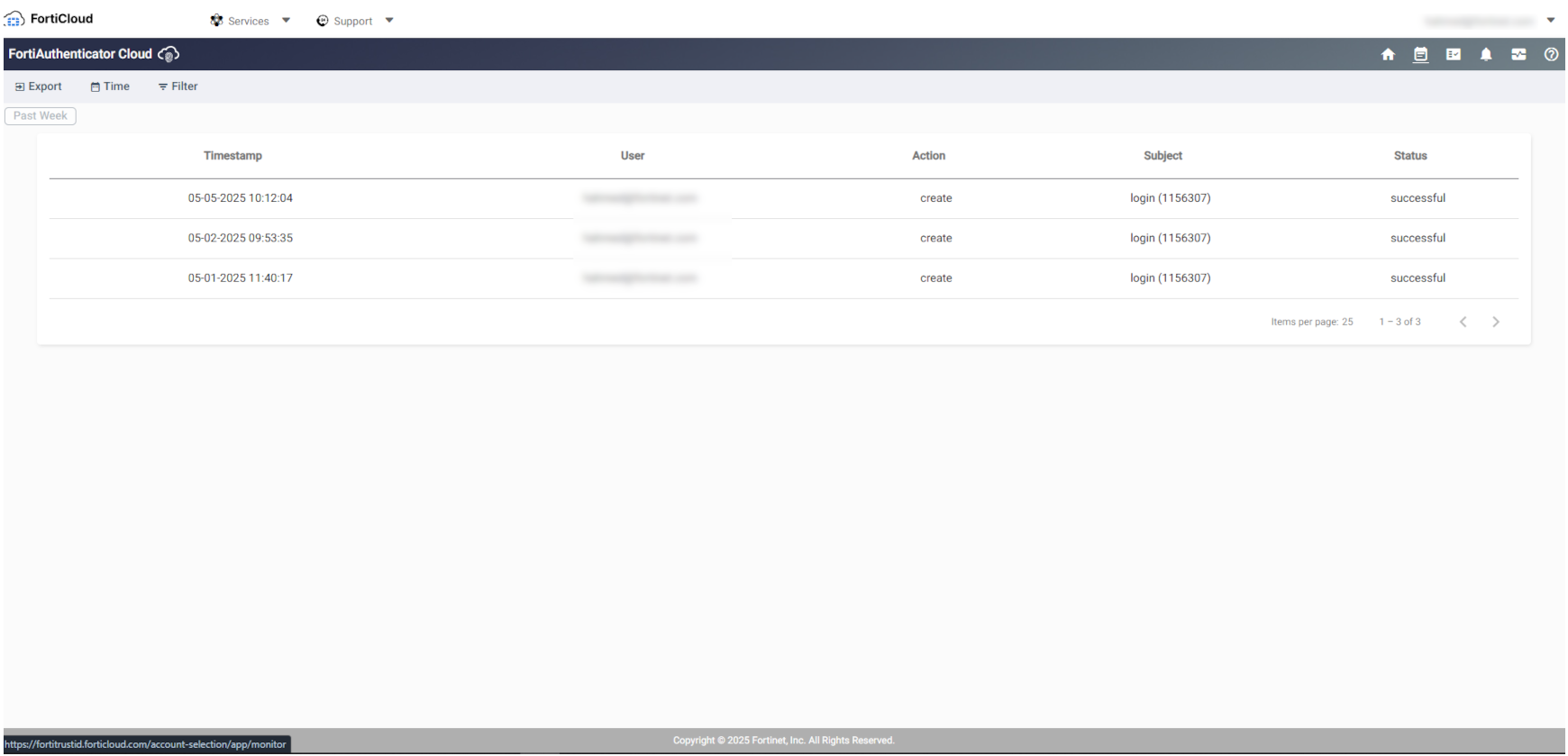 Log | FortiAuthenticator Cloud | Fortinet Document Library