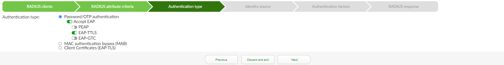 Creating a realm and RADIUS policy with EAP-TTLS authentication ...