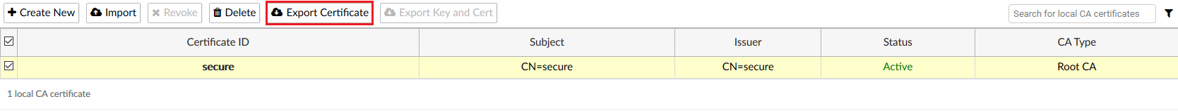 Creating a new CA on the FortiAuthenticator | FortiAuthenticator 6.5.0
