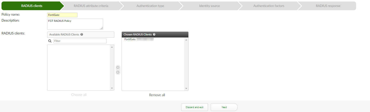 Creating a realm and RADIUS policy with EAP-TTLS authentication ...