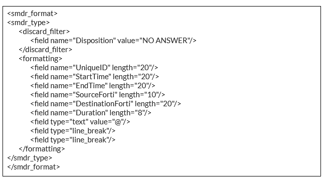 Configuring SMDR | FortiVoice 6.4.11 | Fortinet Document Library