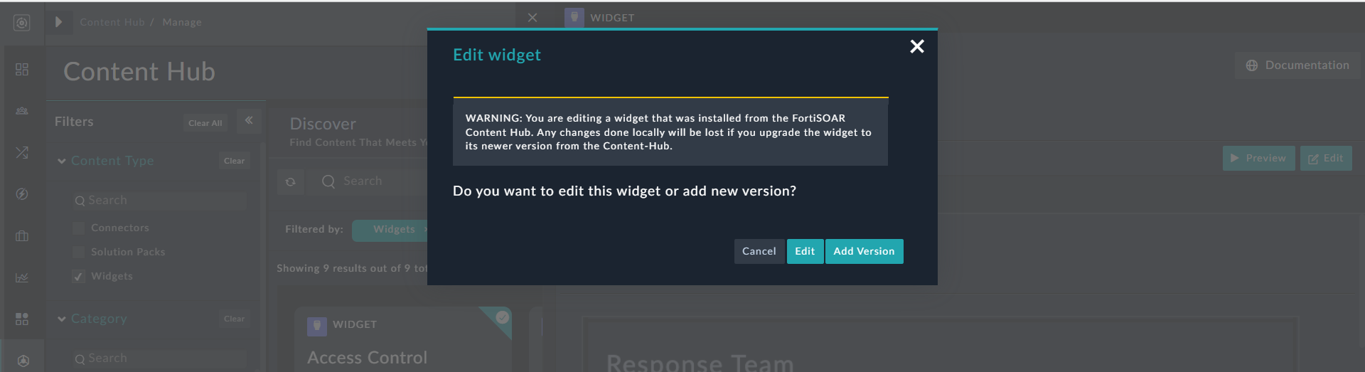 Working with Widgets | FortiSOAR 7.4.3 | Fortinet Document Library