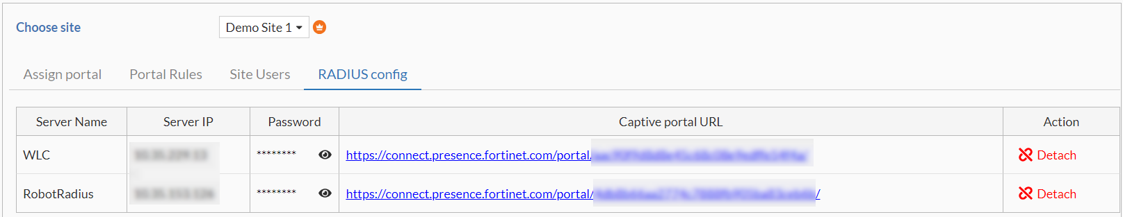 Attaching RADIUS Clients | FortiPresence 23.3.0 | Fortinet Document Library