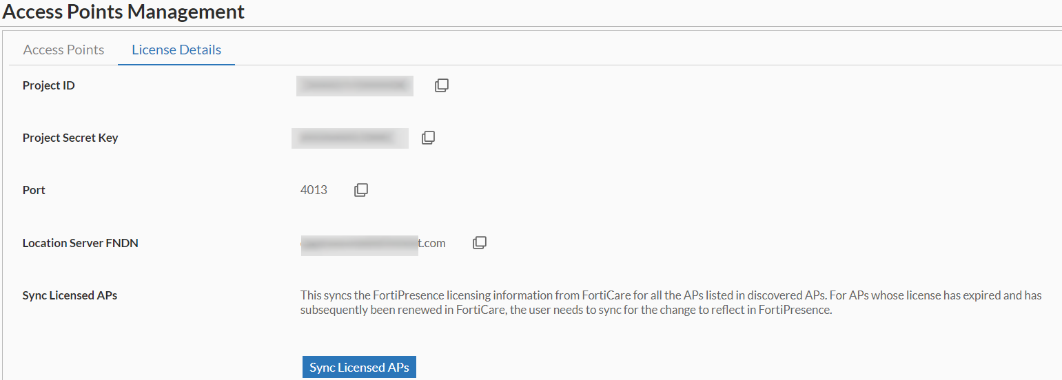 License Details | FortiPresence 23.3.0 | Fortinet Document Library