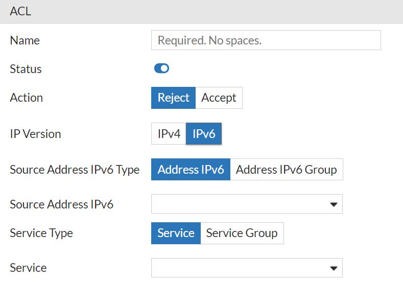 ACLs | FortiDDoS-F 7.0.3 | Fortinet Document Library