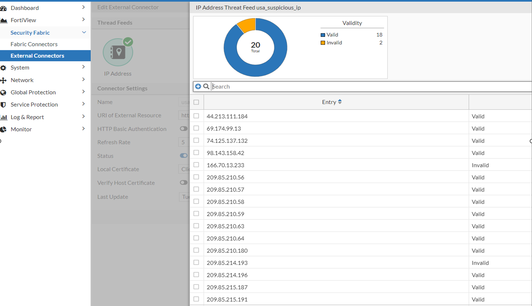 External Connectors | FortiDDoS-F 7.0.3 | Fortinet Document Library
