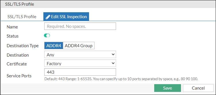 SSL/TLS Profile | FortiDDoS-F 7.0.3 | Fortinet Document Library