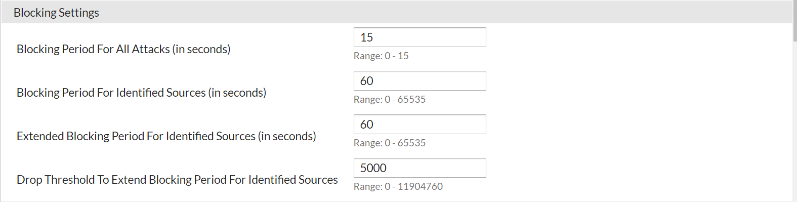 Blocking settings | FortiDDoS-F 7.0.3 | Fortinet Document Library