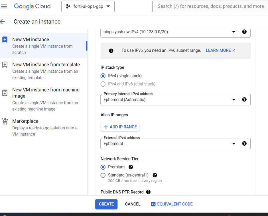 Google Cloud Platform | FortiAIOps 2.1.0 | Fortinet Document Library